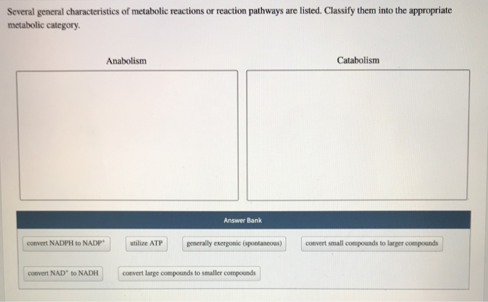 Solved Several general characteristics of metabolic | Chegg.com