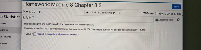 Solved Homework Module 8 Chapter 8 3 Save Score 0 Of 1