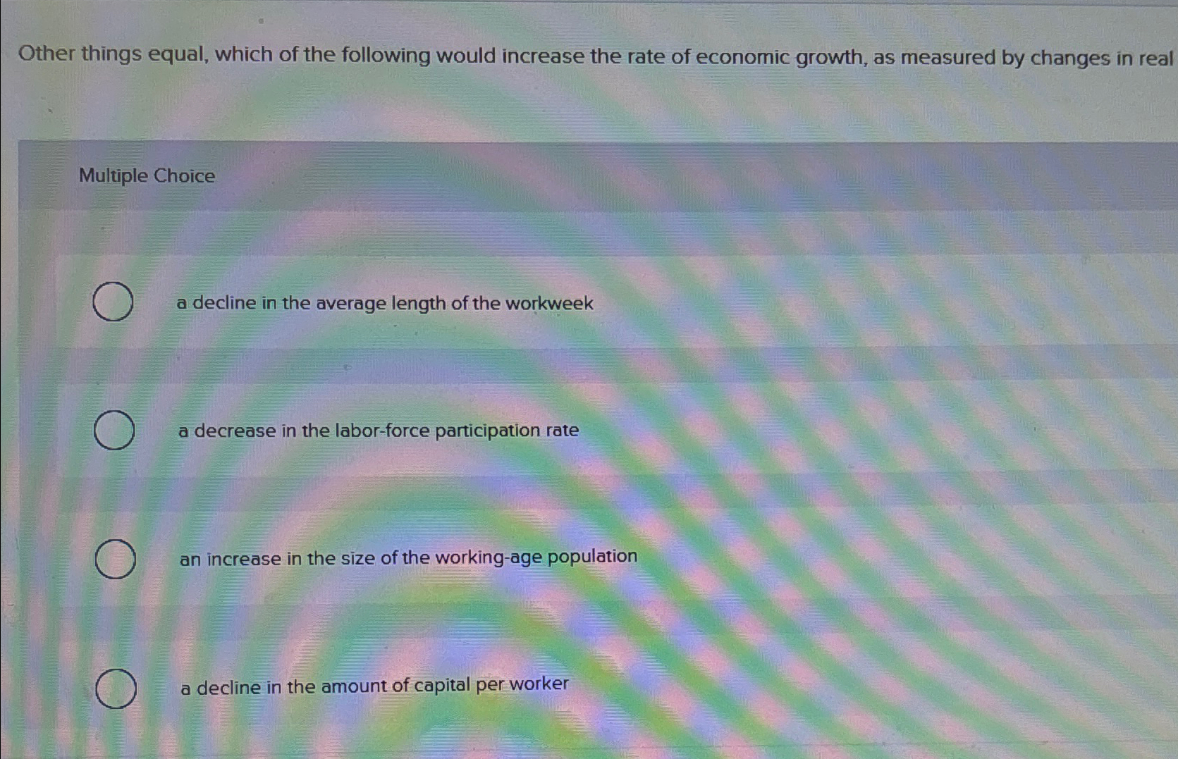 Solved Other things equal, which of the following would | Chegg.com