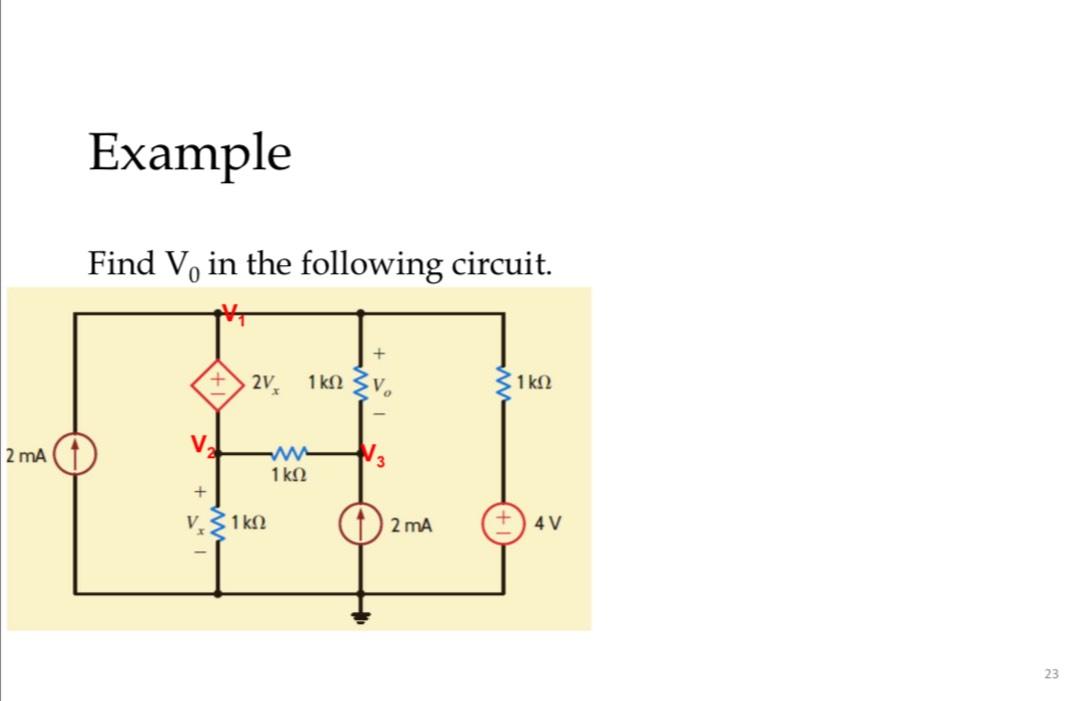 Solved ExampleFind V0 ﻿in the following circuit. | Chegg.com