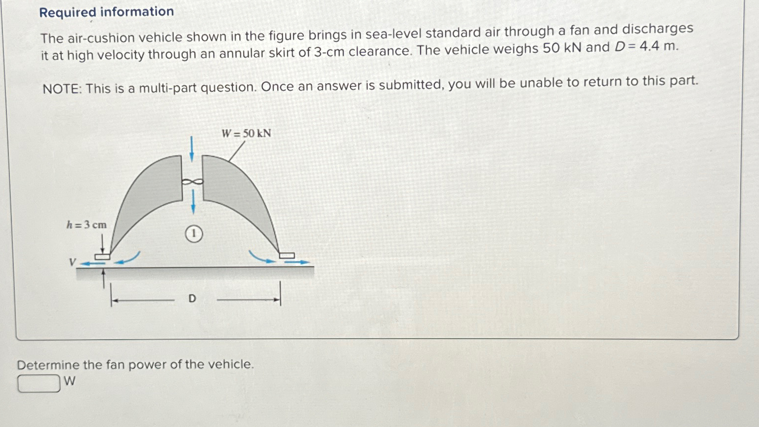 Solved Required informationThe air-cushion vehicle shown in | Chegg.com