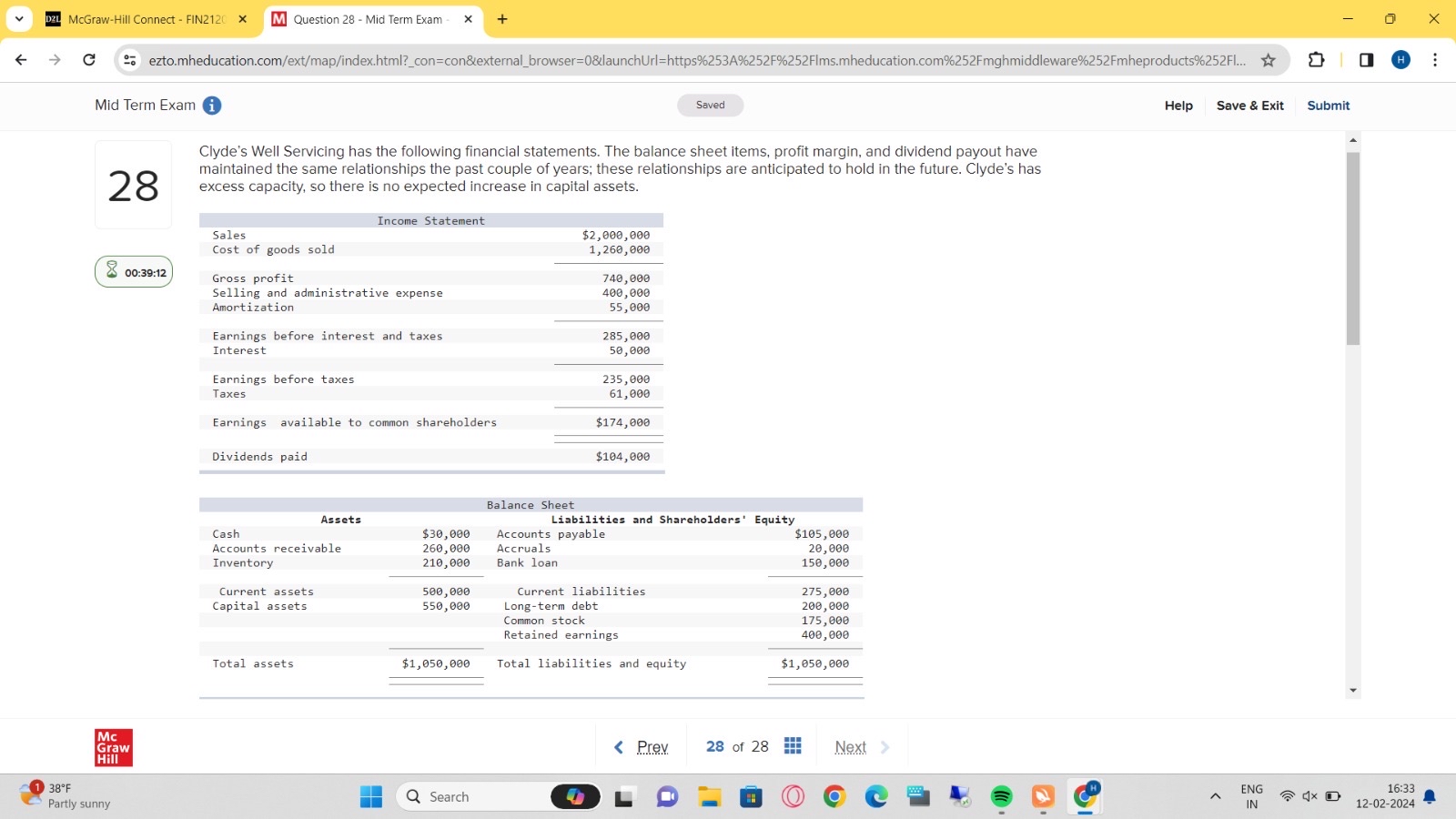 Solved Mid Term ExamSavedHelpSave & | Chegg.com