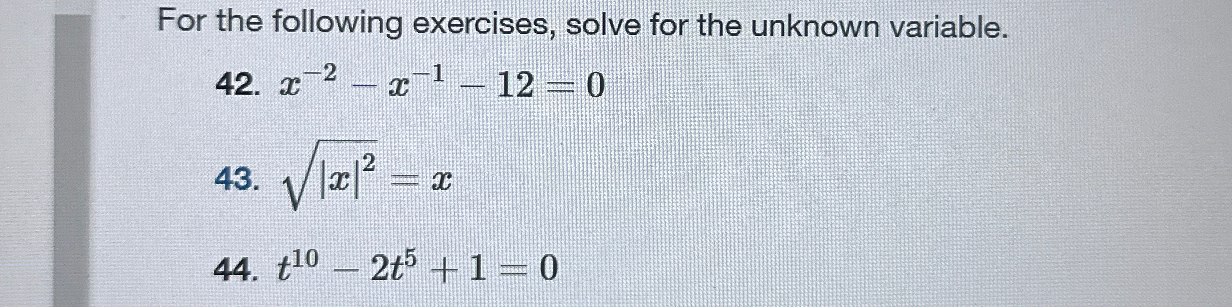 Solved For the following exercises, solve for the unknown | Chegg.com