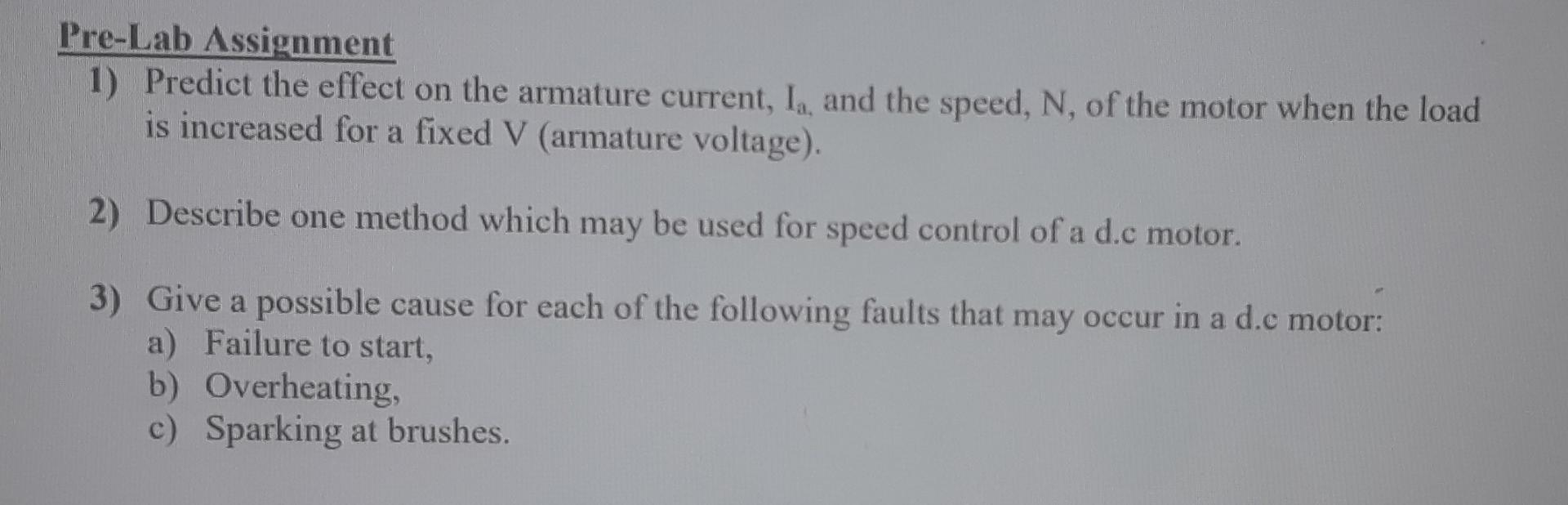 Solved Pre-Lab Assignment 1) Predict the effect on the | Chegg.com
