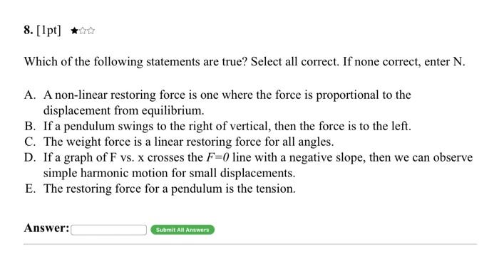 Solved Which Of The Following Statements Are True Select
