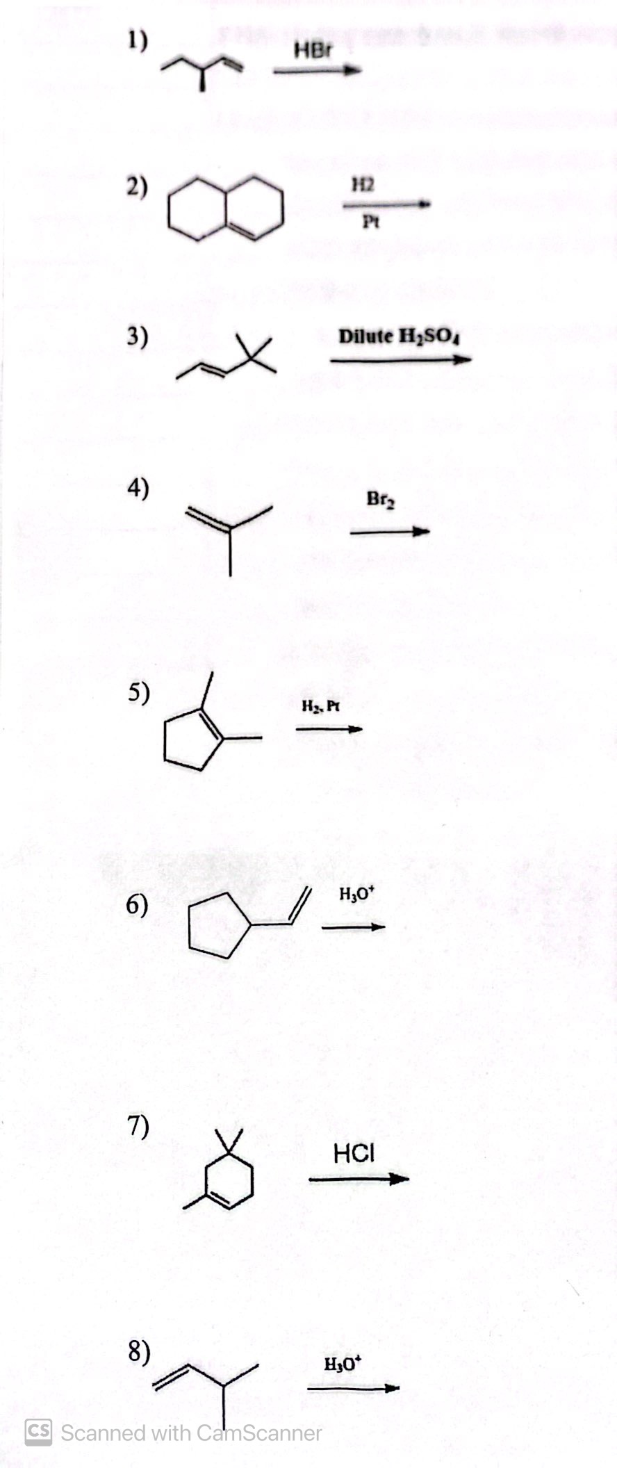 Solved Draw The Expected Major Product For Each Of The