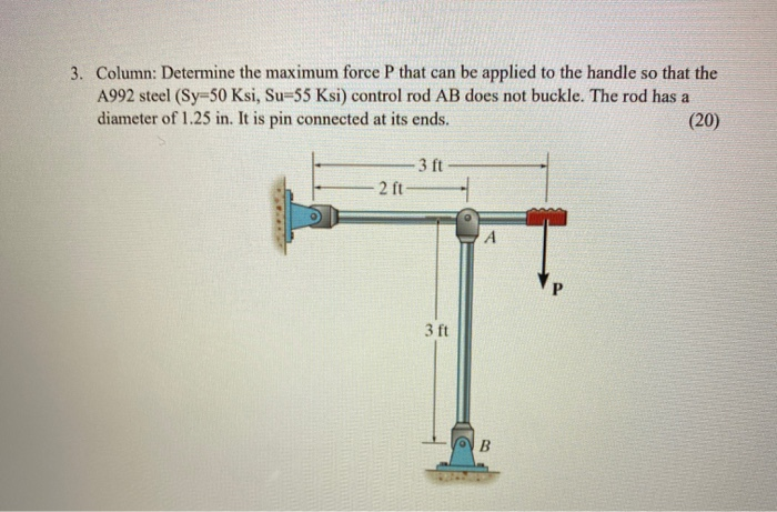 Solved 3. Column: Determine the maximum force P that can be | Chegg.com