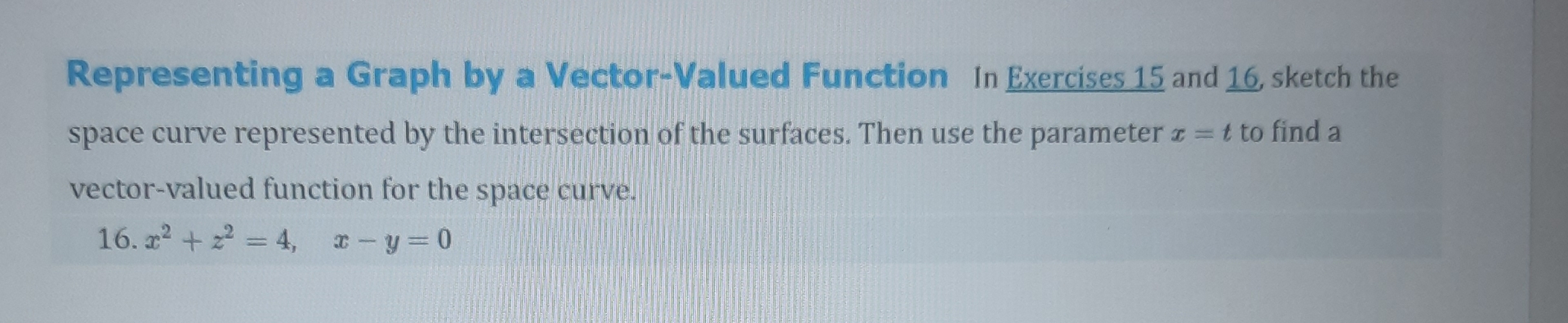 Solved Representing a Graph by a Vector-Valued Function In | Chegg.com