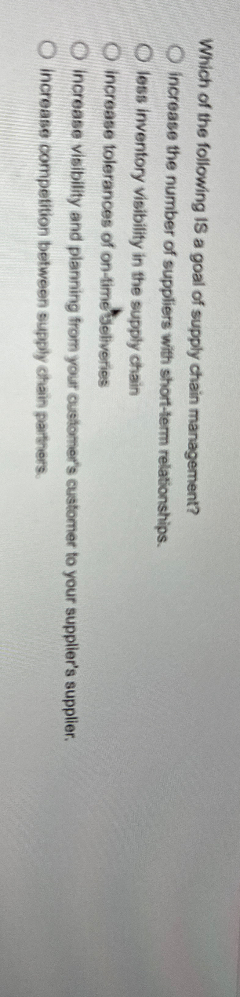 Solved Which of the following is a goal of supply chain | Chegg.com