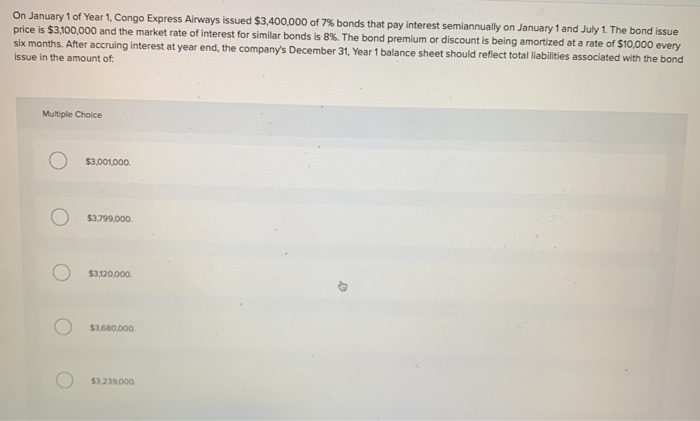 Solved On January 1 of Year 1, Congo Express Airways issued | Chegg.com