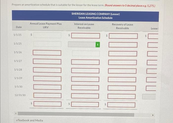 Solved Sheridan Leasing Company signs an agreement on | Chegg.com