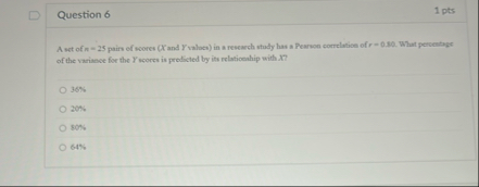 Solved Question 61 ﻿ptsA set of n=25 ﻿pairs of wores ( x | Chegg.com
