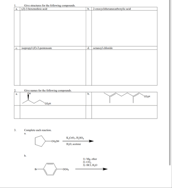 Solved Give structures for the following | Chegg.com