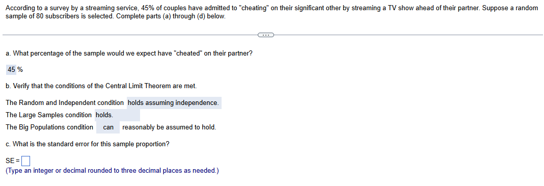 Solved According to a survey by a streaming service, | Chegg.com