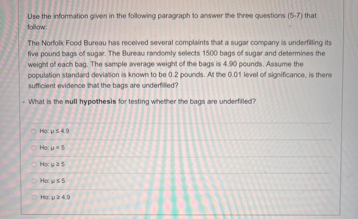 Solved Use the information given in the following paragraph | Chegg.com