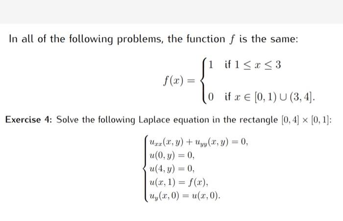 Solved In all of the following problems, the function f is | Chegg.com