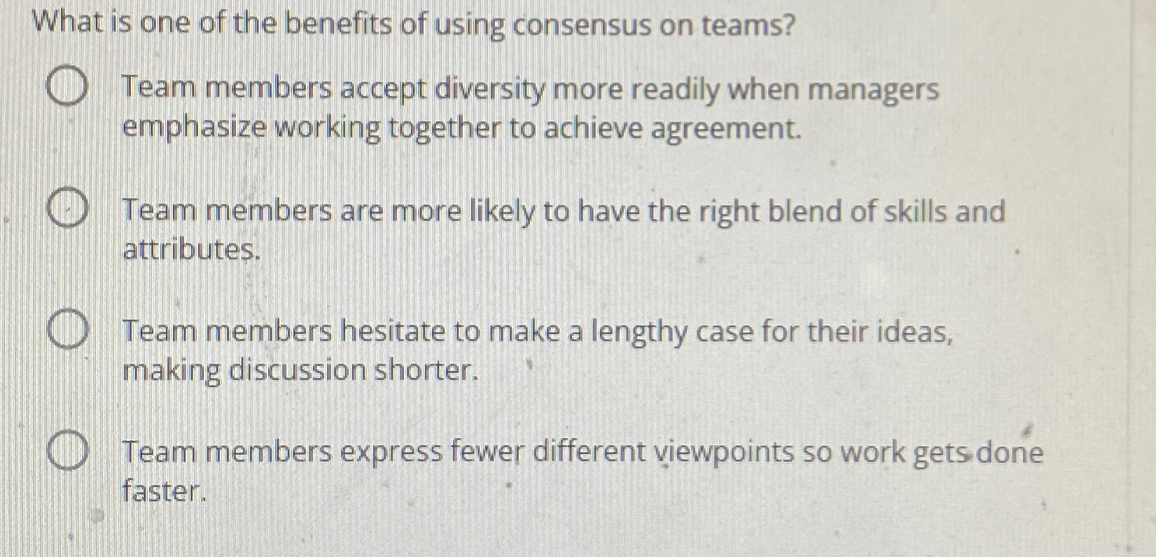 Solved What is one of the benefits of using consensus on | Chegg.com