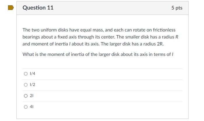 Solved Question 11 5 pts The two uniform disks have equal | Chegg.com