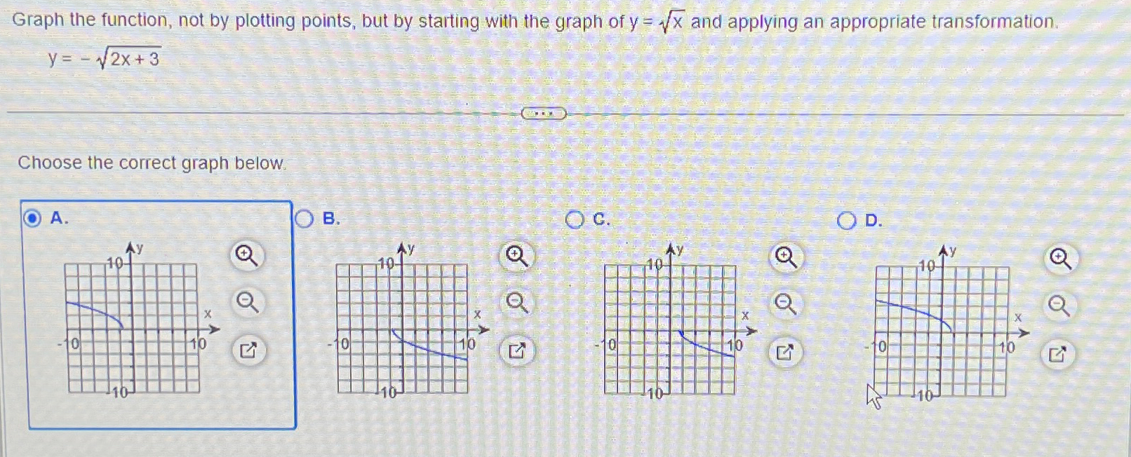 Solved Graph the function, not by plotting points, but by | Chegg.com
