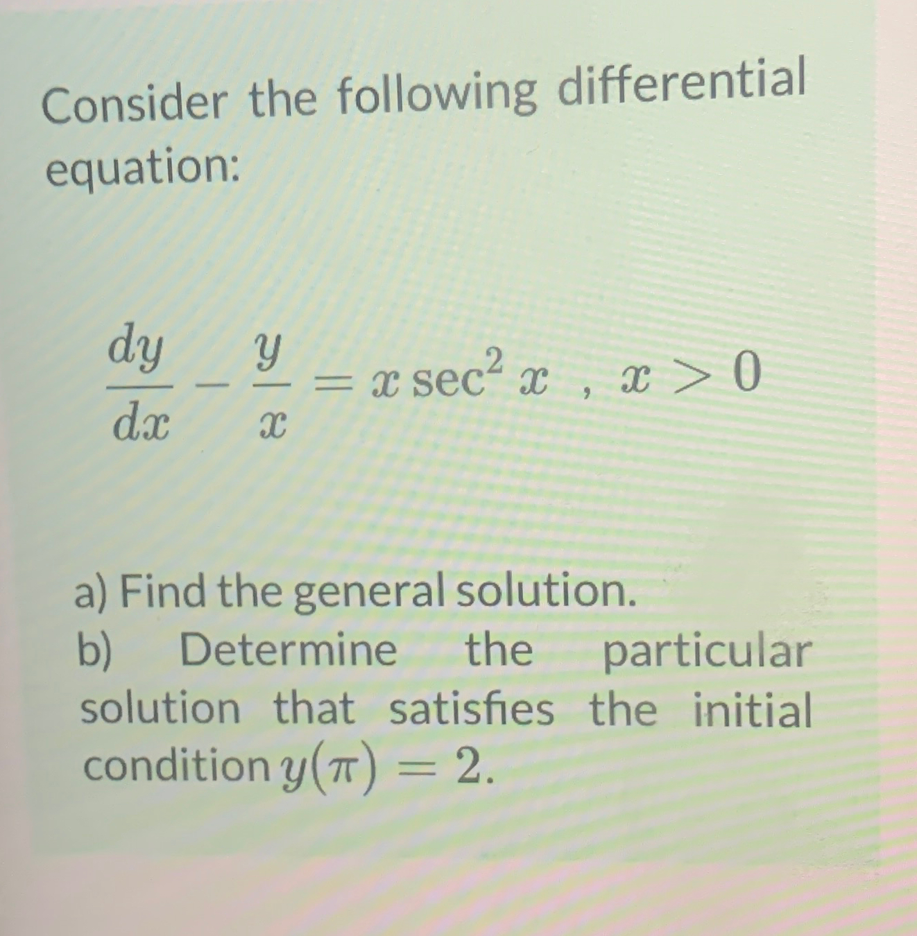 Solved Consider the following differential | Chegg.com