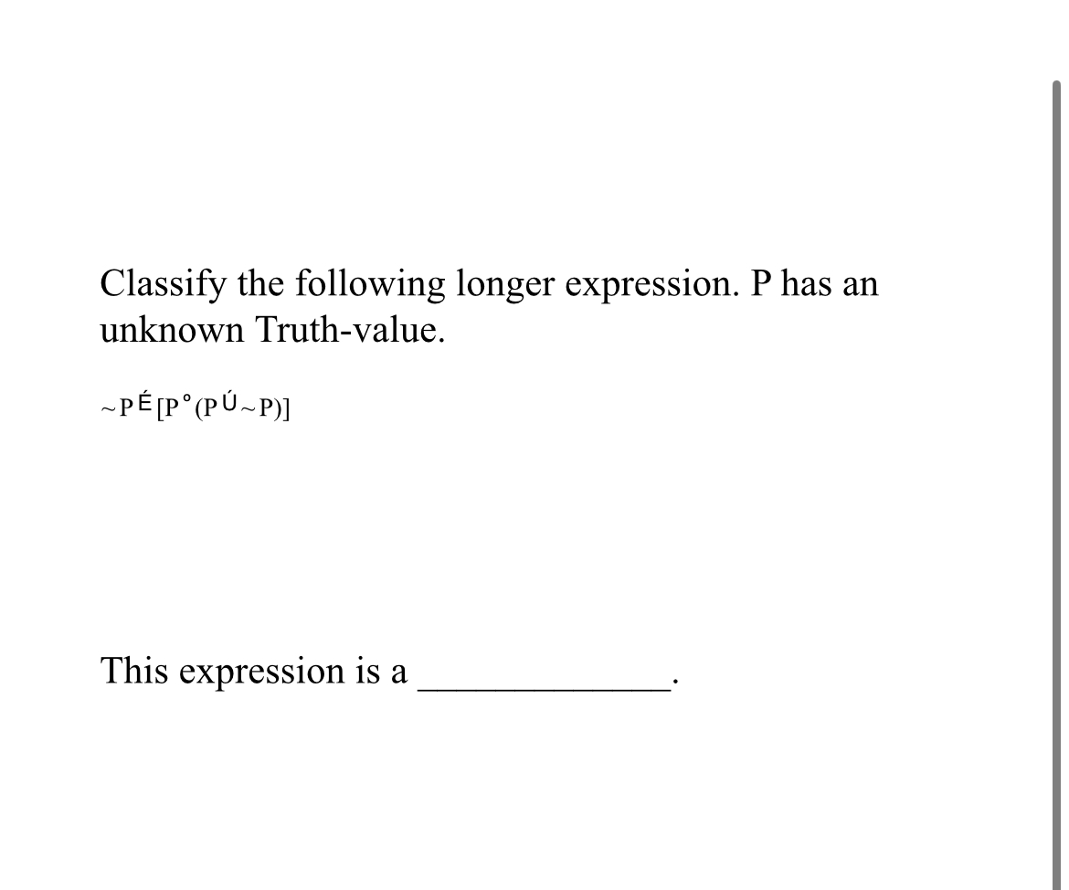 Solved Classify the following longer expression. P ﻿has an | Chegg.com