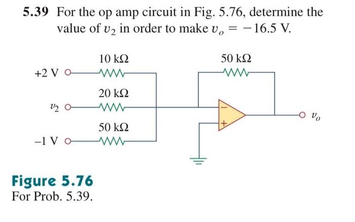 Solved 5 37 Determine The Output Of The Summing Amplifier In