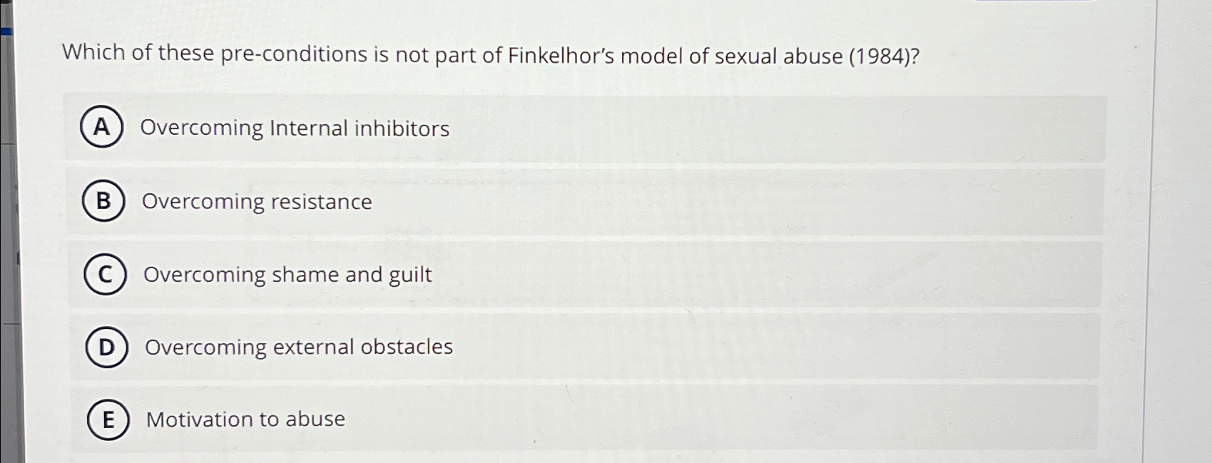 Solved Which of these pre-conditions is not part of | Chegg.com