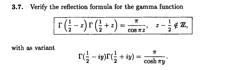 Solved 3.7. ﻿Verify the reflection formula for the gamma | Chegg.com