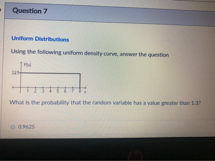 Solved Question 7 Uniform Distributions Using the following | Chegg.com