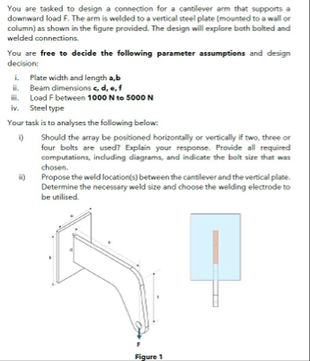 Solved You are tasked to design a connection for a | Chegg.com