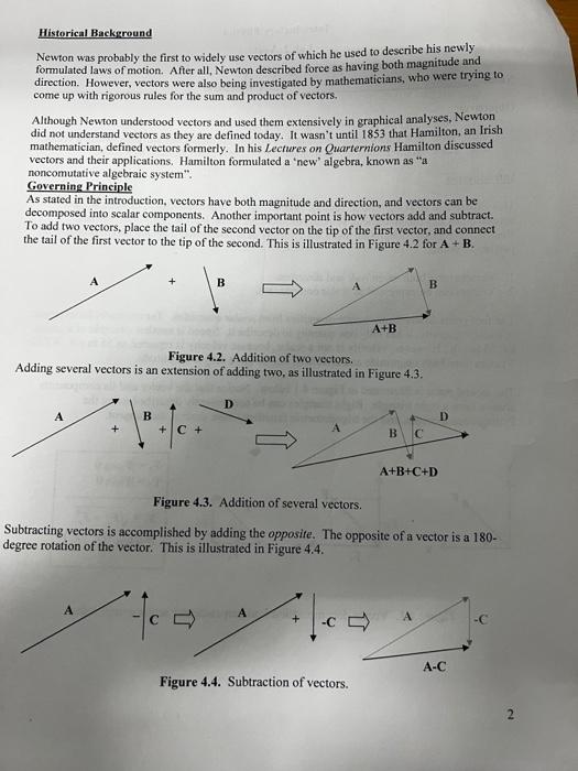 Solved Objectives: 1. Understand the concepts of vectors and | Chegg.com