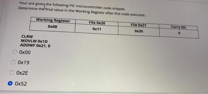 Solved Your are given the following PIC microcontroller code | Chegg.com