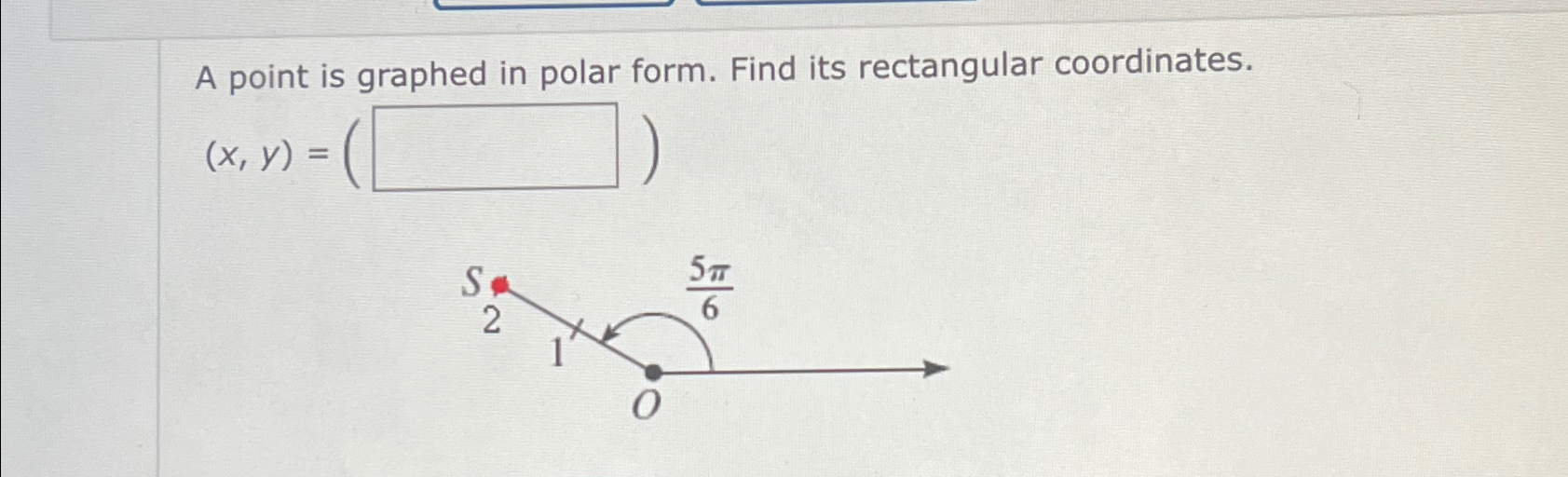 Solved A point is graphed in polar form. Find its | Chegg.com