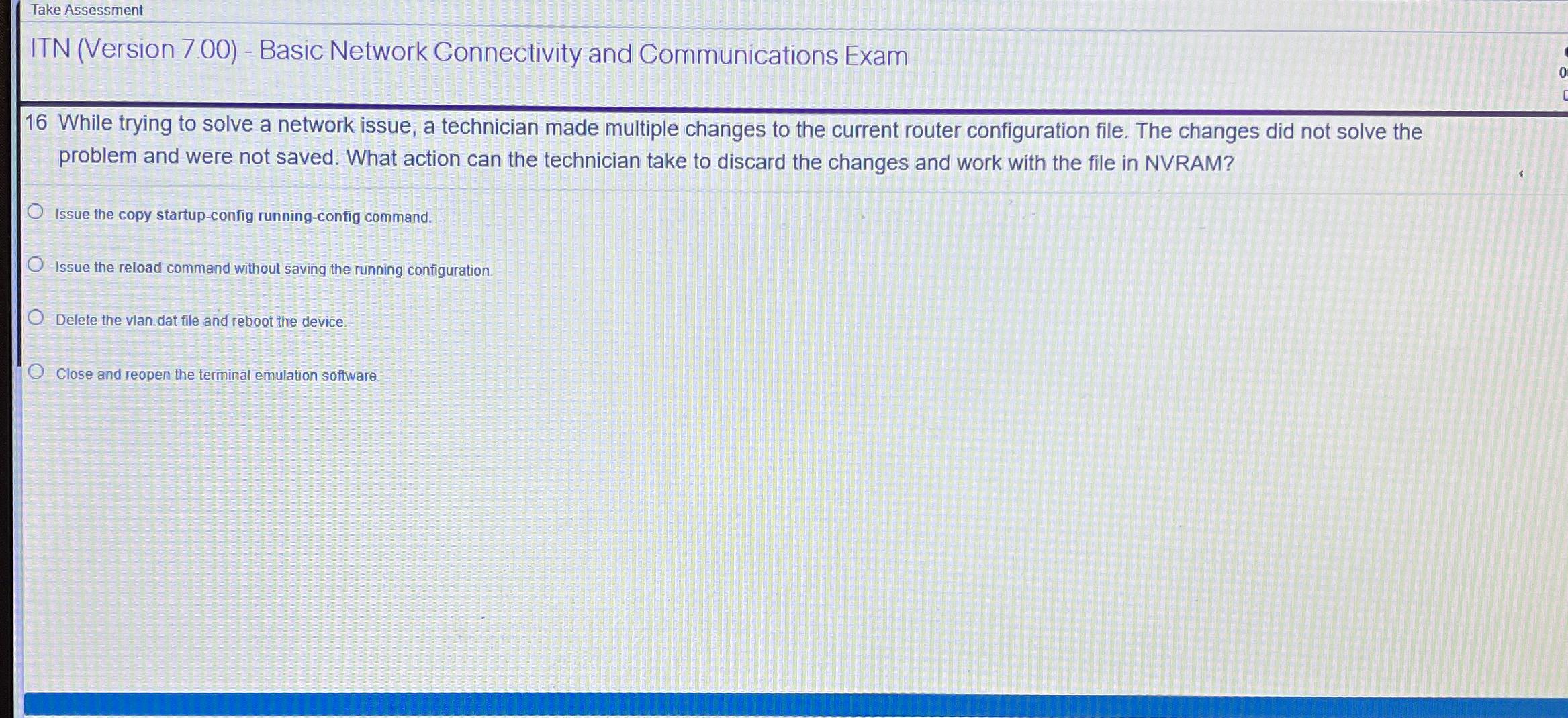Solved Take AssessmentITN (Version 7.00) - ﻿Basic Network | Chegg.com