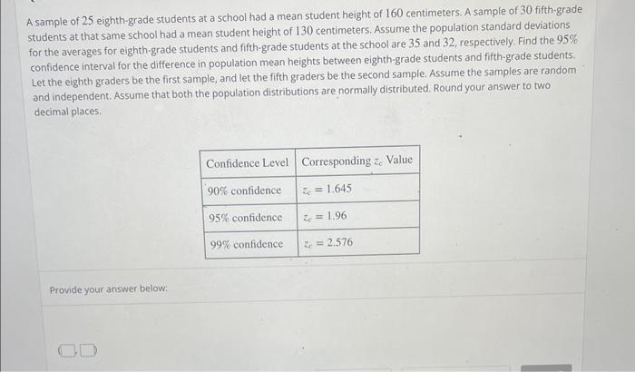 Solved A sample of 25 eighth-grade students at a school had | Chegg.com