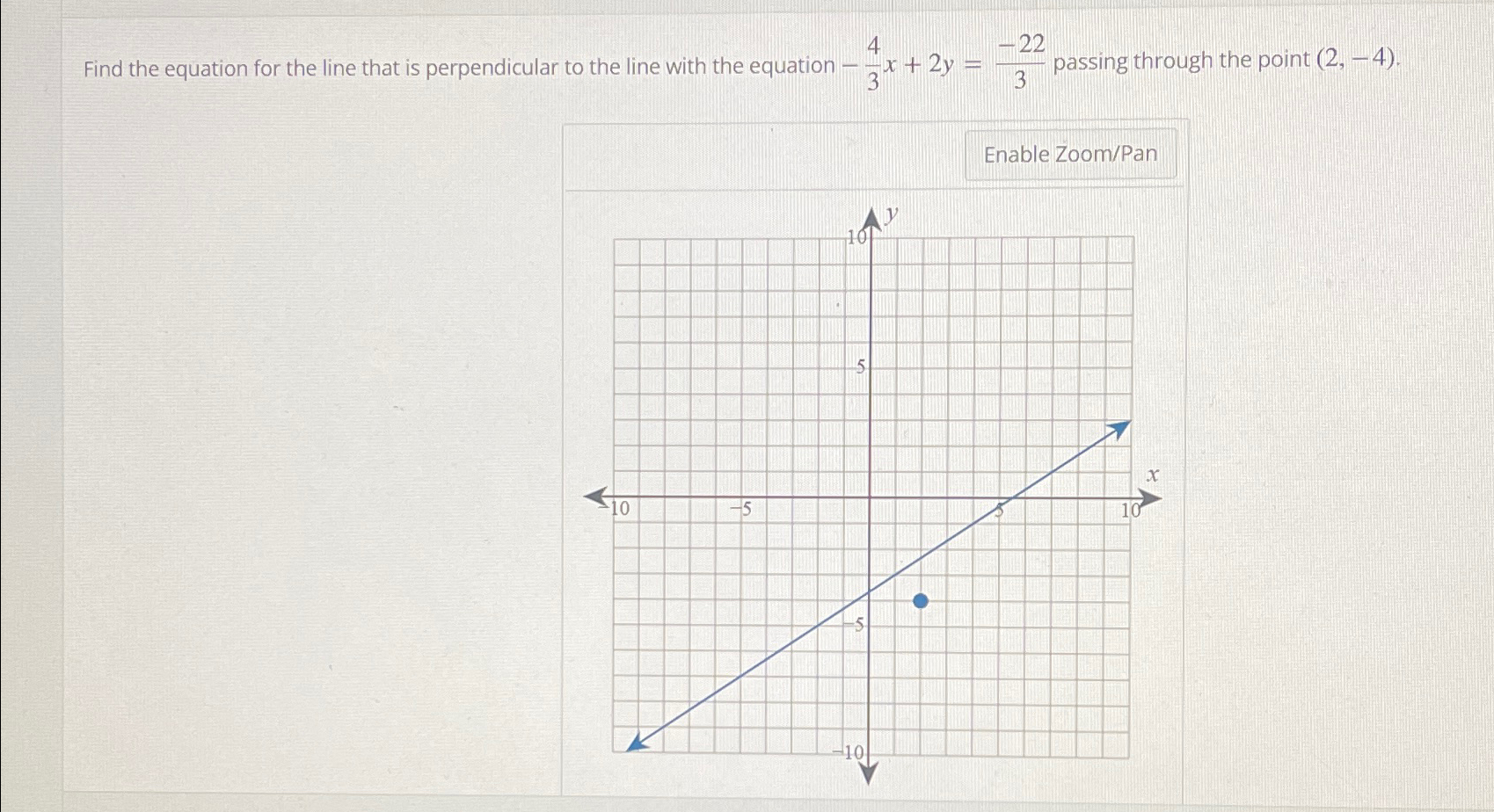 Solved Find the equation for the line that is perpendicular | Chegg.com