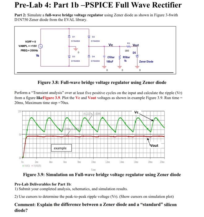 Solved Pre-Lab 4: Part 1a PSPICE Half Wave Rectifier | Chegg.com