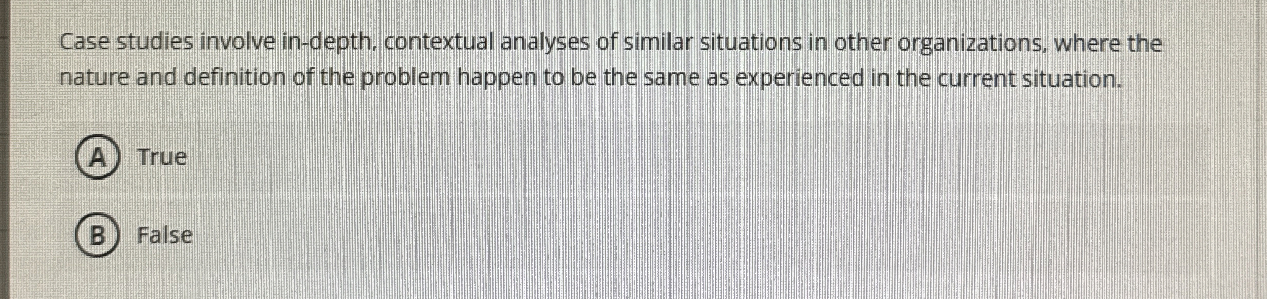 Solved Case studies involve in-depth, contextual analyses of | Chegg.com