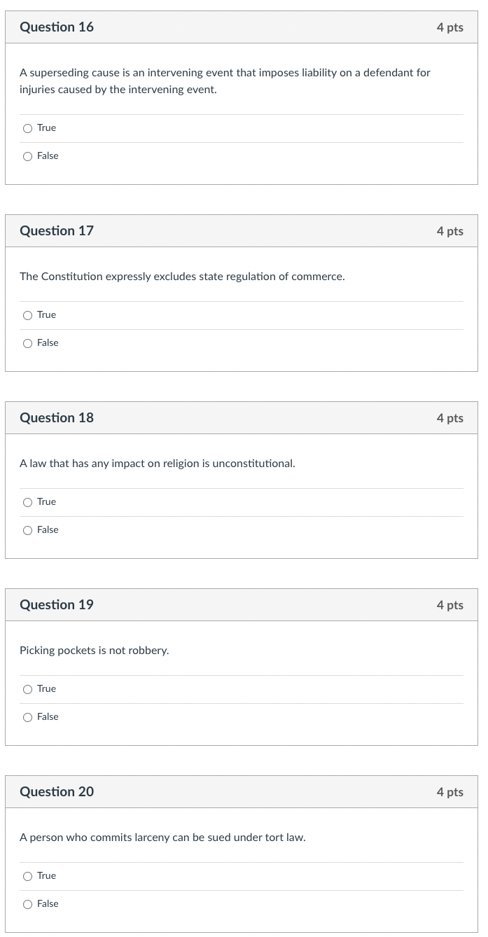 Solved Question 16A superseding cause is an intervening | Chegg.com