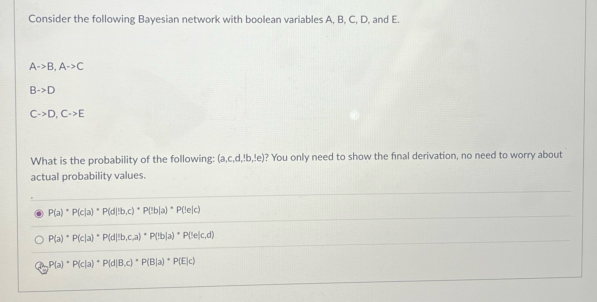 Solved Consider the following Bayesian network with boolean | Chegg.com