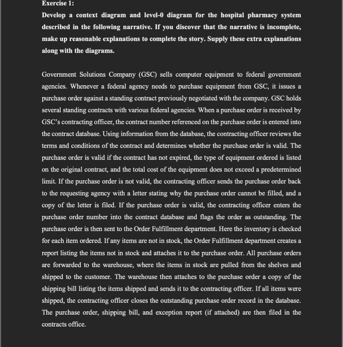 Solved Exercise 1: Develop a context diagram and level- 0 | Chegg.com