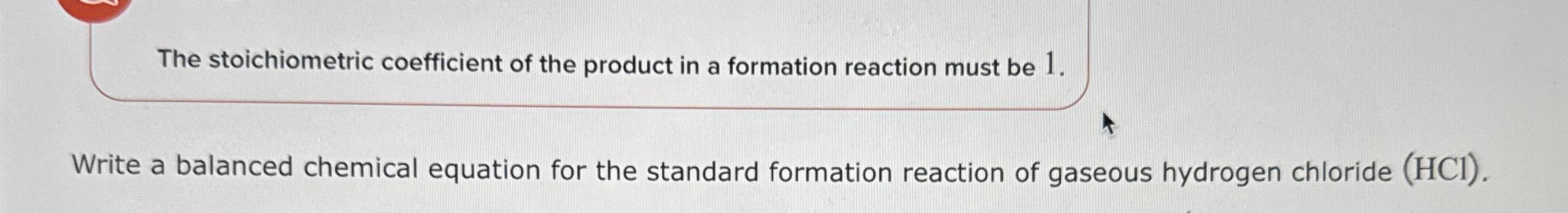 Solved Write a balanced chemical equation for the standard | Chegg.com
