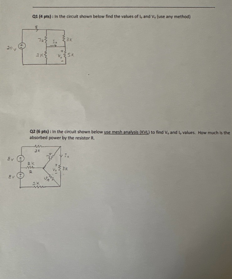 Solved Question 2! ﻿Q2 (6 ﻿pts) ﻿: In the circuit shown | Chegg.com