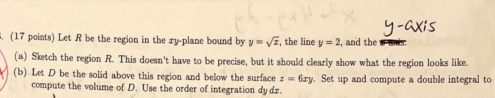 Solved (17 ﻿points) ﻿Let R ﻿be the region in the xy-plane | Chegg.com