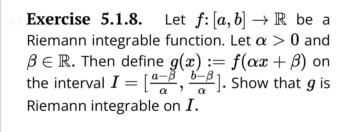 Solved Exercise 5.1.8. ﻿Let f:[a,b]→R ﻿be a Riemann | Chegg.com