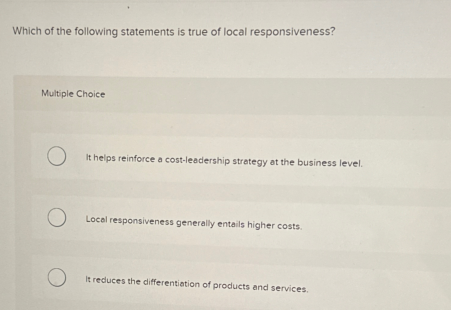 Solved Which of the following statements is true of local | Chegg.com