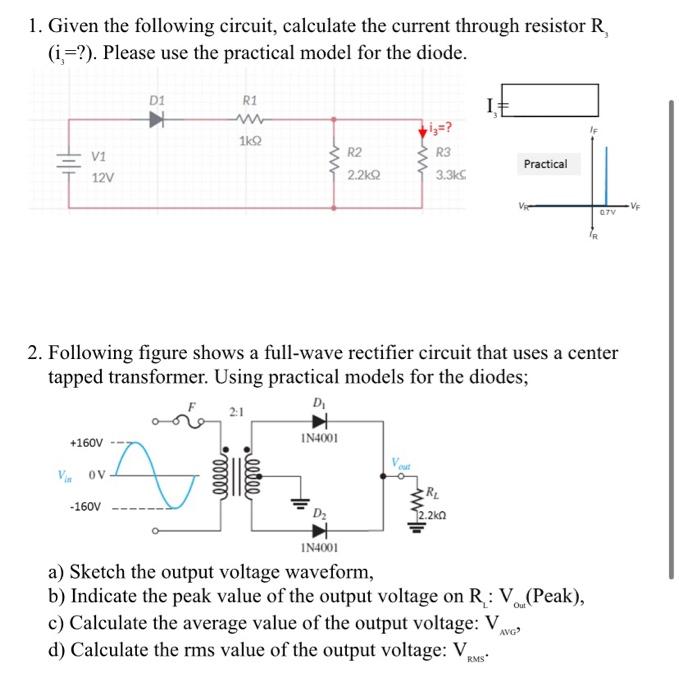 Solved 1. Given the following circuit, calculate the current | Chegg.com