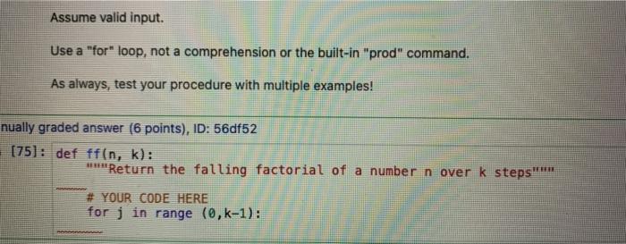 Solved 9. Write a program to compute the falling factorial | Chegg.com