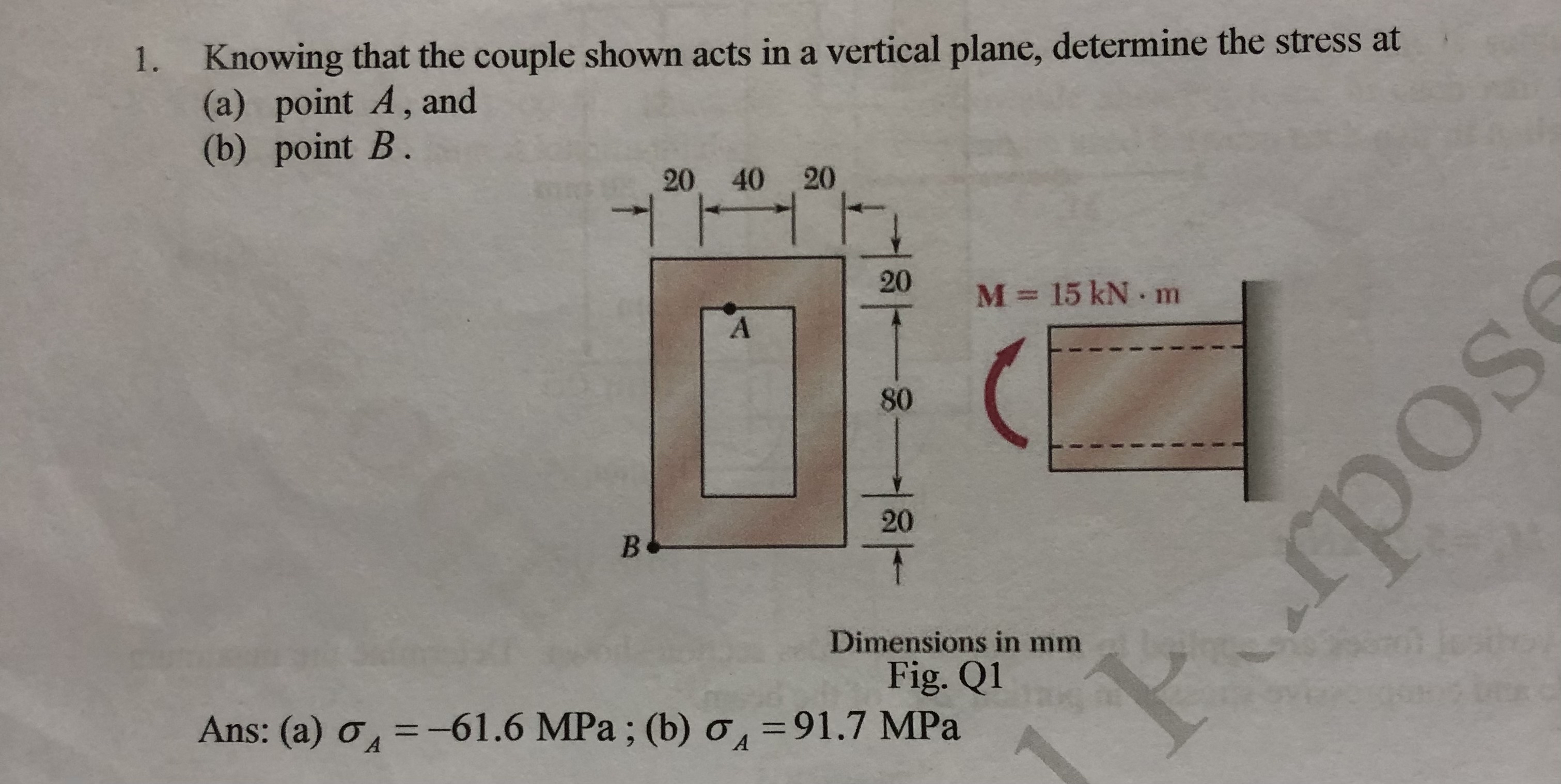 Solved Knowing that the couple shown acts in a vertical | Chegg.com