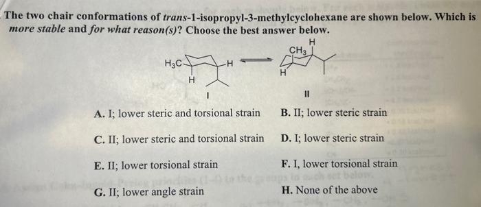 Solved The two chair conformations of | Chegg.com